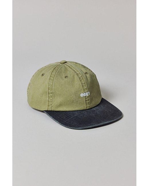 Obey Bold 2-Tone Hat in Green for Men | Lyst