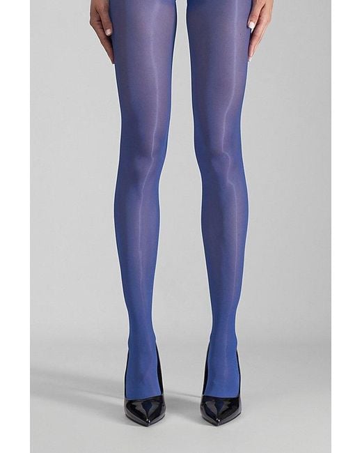 LECHERY Lechery Shiny 40 Denier Semi-Opaque Tights in Blue | Lyst