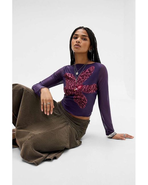 Motel Purple Armali Long Sleeve Top | Lyst UK