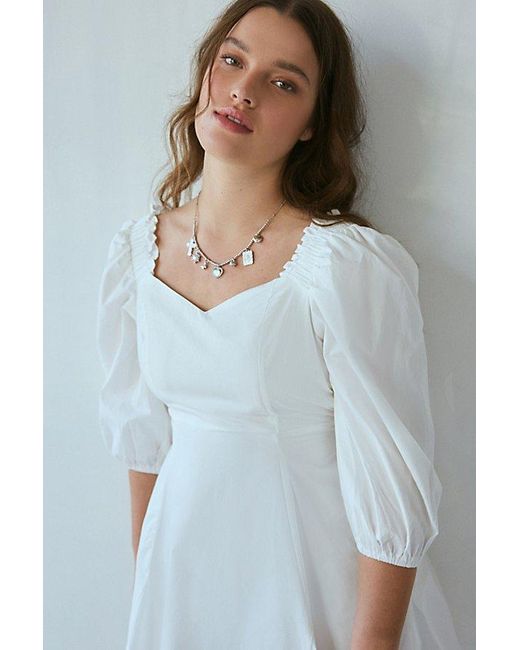 Glamorous Open Tie-Back Fit-And-Flare Mini Dress in Blue | Lyst