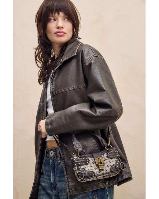 iets frans... Monogram Mini Louis Crossbody Bag in Grey | Lyst UK
