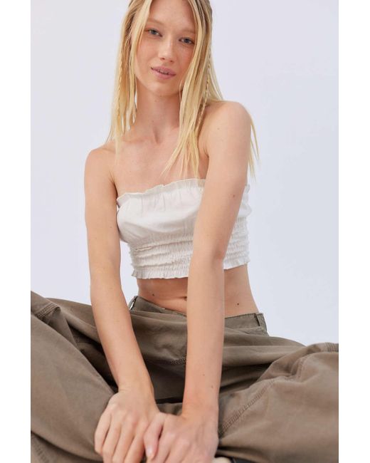Urban Outfitters Uo Stella Smocked Tube Top In White Lyst Canada