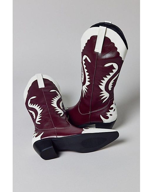Raid London Dania Cowboy Boot in Red | Lyst