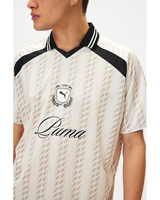 PUMA Script Logo Relaxed Soccer Jersey Tee in White for Men | Lyst