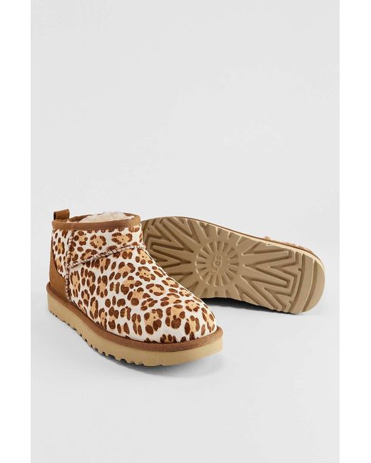 UGG Leopard Classic Ultra-mini Boots in Pink | Lyst UK