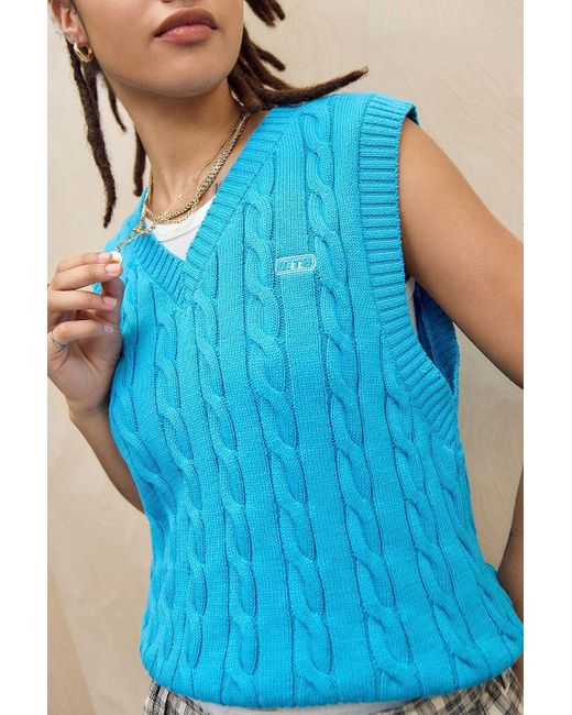 iets frans... Oversized Cable Knit Tank in Blue | Lyst UK