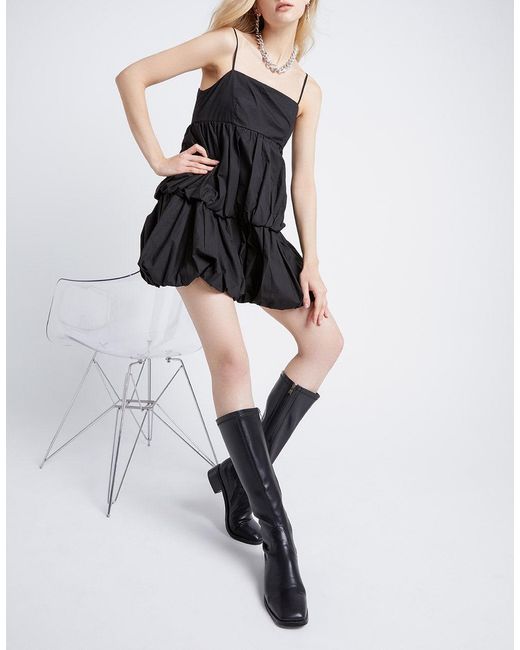 Urban Revivo Cotton Voluminous Cami Dress In Black Lyst