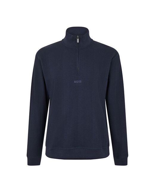BOSS Structure 1/4 Zip 10269578 01 in Blue for Men | Lyst UK