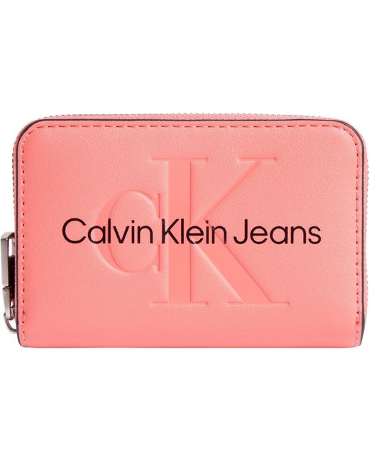 Calvin Klein Sculpted Zip Around Purse in Pink | Lyst UK