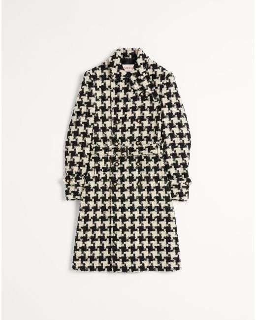 Valentino Double-breasted Wool Trench Coat With Pied De Coque Motif in ...