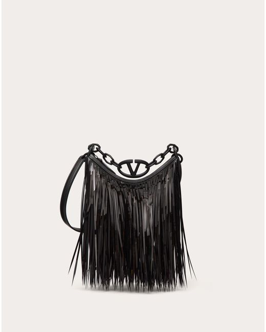 Valentino Garavani Vlogo Moon Mini Hobo Bag With Sequin Fringes in ...