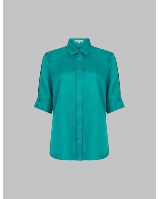 Varana Silk Heavenly Shirt With Short Sleeves in Emerald (Green) - Lyst