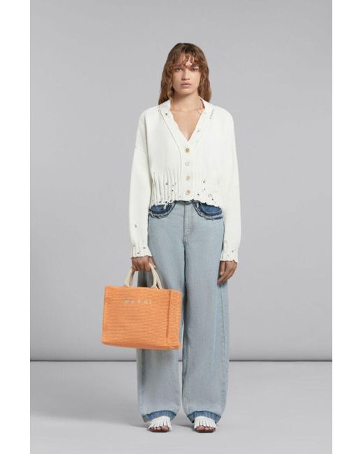 Marni Raffia-effect Small Tote Bag in Gray | Lyst Marni Raffia-effect Small Tote Bag in Gray | Lyst