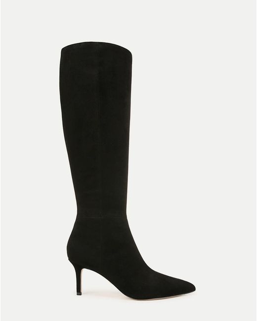 Veronica Beard Lisa Suede Mid-heel Tall Boot in Black | Lyst