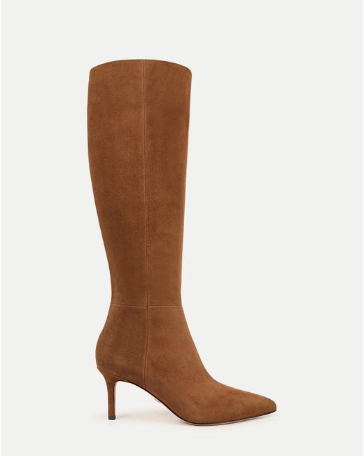 Veronica Beard Lisa Suede Mid-heel Tall Boot in Brown | Lyst