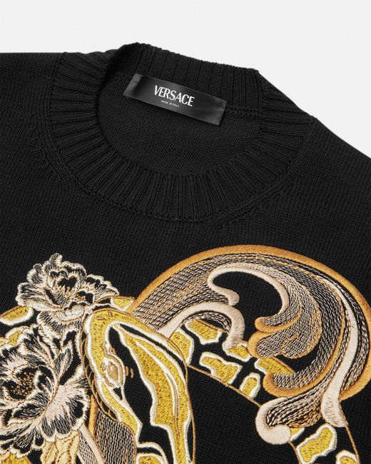 Versace Embroidered Chinese New Year Sweater in Black for Men | Lyst UK