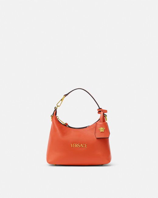 Versace Tag Hobo Handbag in Red | Lyst