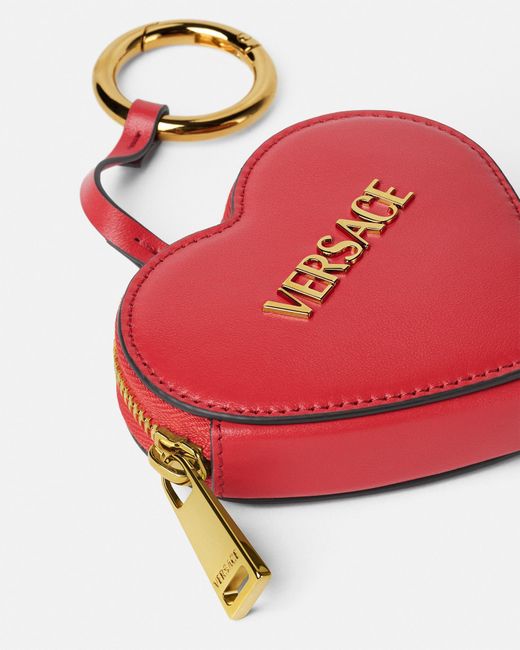 Versace Tag Coin Pouch in White | Lyst UK