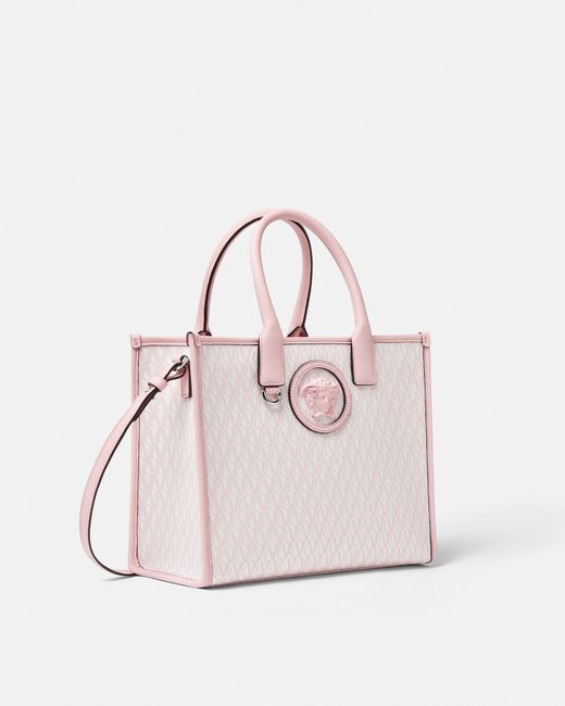 Versace V Allover La Medusa Small Tote Bag in Pink | Lyst