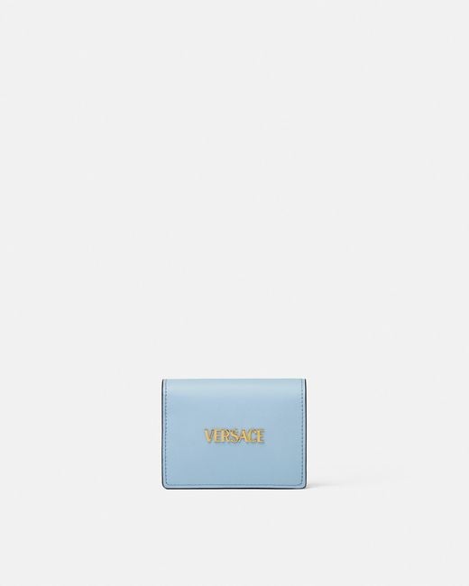 Versace Tag Leather Wallet in Blue | Lyst UK