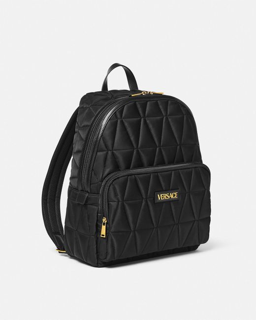 Versace Myth Quilted Backpack in Black for Men | Lyst