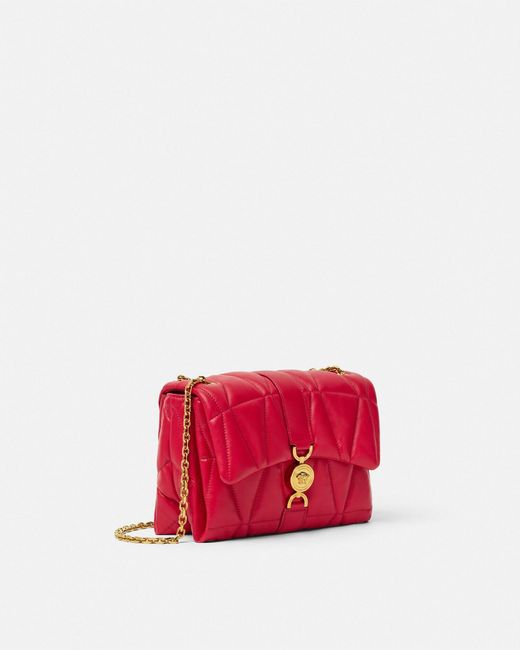 Versace Kleio Quilted Nappa Shoulder Bag in Red | Lyst