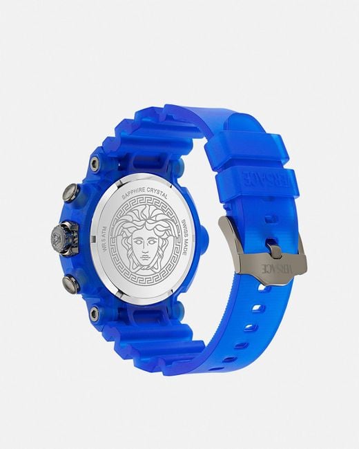 Versace Real Active Chrono Watch in Blue | Lyst UK