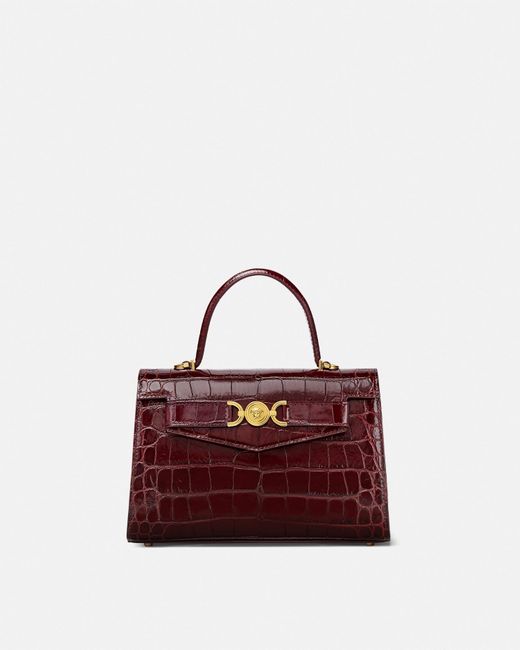 Versace Croc-effect Medusa '95 Handbag in Red | Lyst