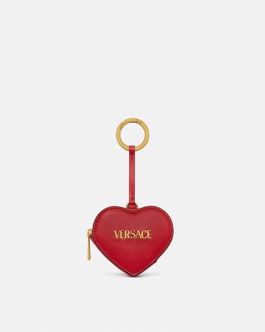 Versace Tag Coin Pouch in White | Lyst UK