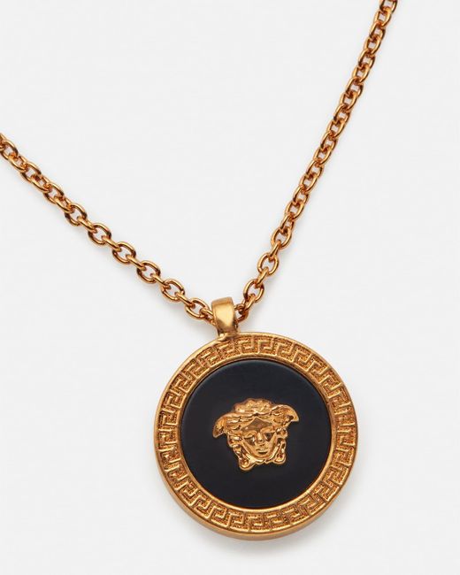 Versace Enamel Medusa Necklace in White for Men | Lyst UK