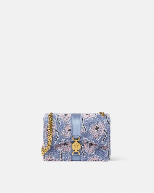 Versace Embellished Kleio Shoulder Bag in White | Lyst
