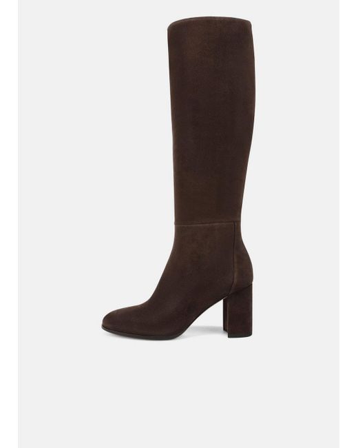 Vince Elora Suede Knee Boot in Brown | Lyst
