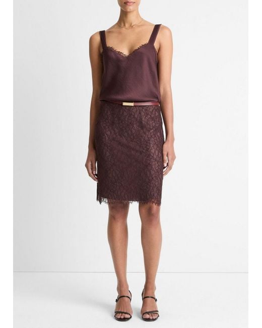 Vince Lace Short Skirt in Red | Lyst UK