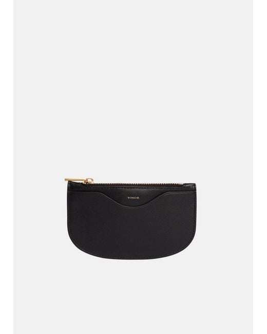 Vince Demma Nappa Leather Half-Moon Cardholder in White | Lyst UK