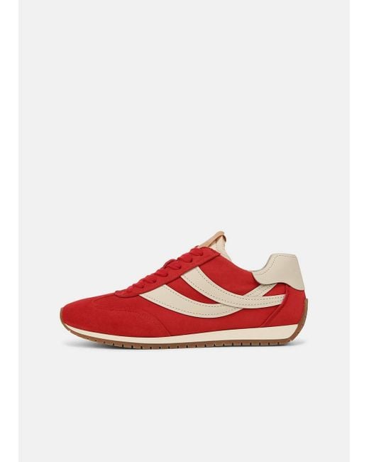 Vince Oasis Suede & Leather Runner Sneaker in Red | Lyst