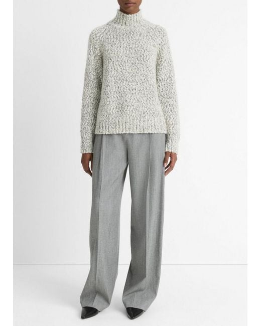 Vince Italian Marled Wool-Blend Turtleneck Sweater in Gray | Lyst