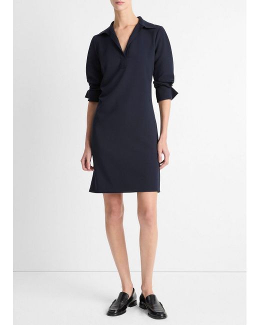Vince Ruched Rugby Dress in Blue | Lyst