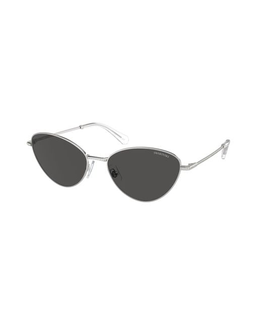 Swarovski Sk7014 400187 Sunglasses Metal Cat Eye Normal in Black | Lyst UK