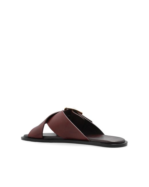 Loewe Leather Slides in Black | Lyst