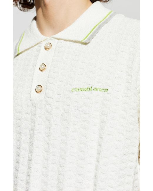 CASABLANCA Polo With Logo in White for Men | Lyst UK