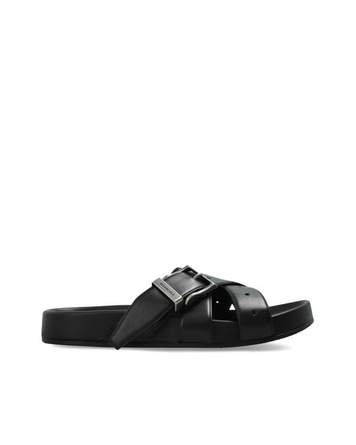 Balenciaga "Belt" Slides in Black for Men | Lyst