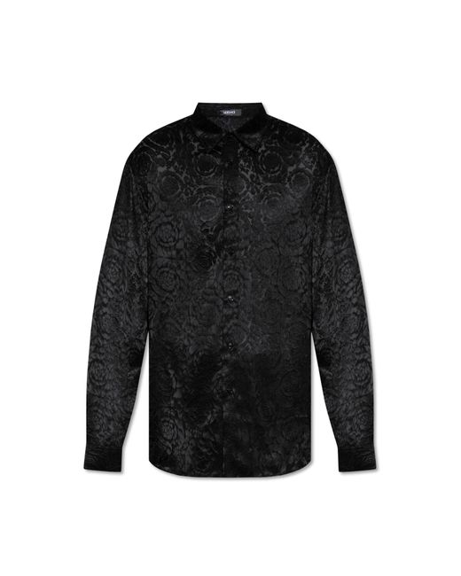 Versace Shirt With Transparent Pattern in Black for Men | Lyst