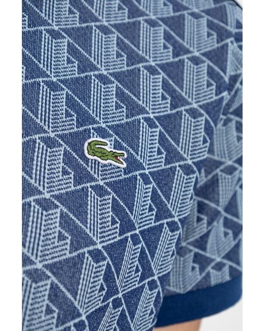 Lacoste Polo With Monogram in Blue | Lyst
