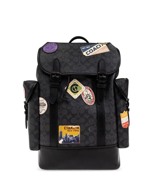 COACH Backpack With Colorful Patches in Black for Men | Lyst