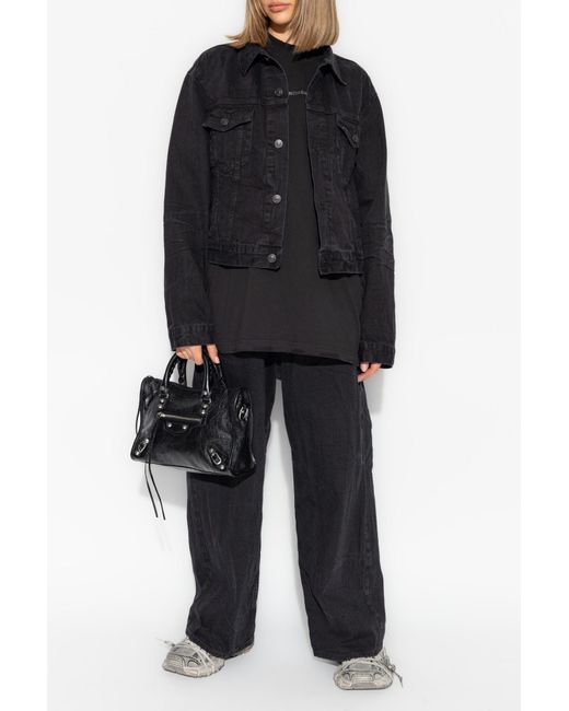 Balenciaga Denim Jacket in Black | Lyst