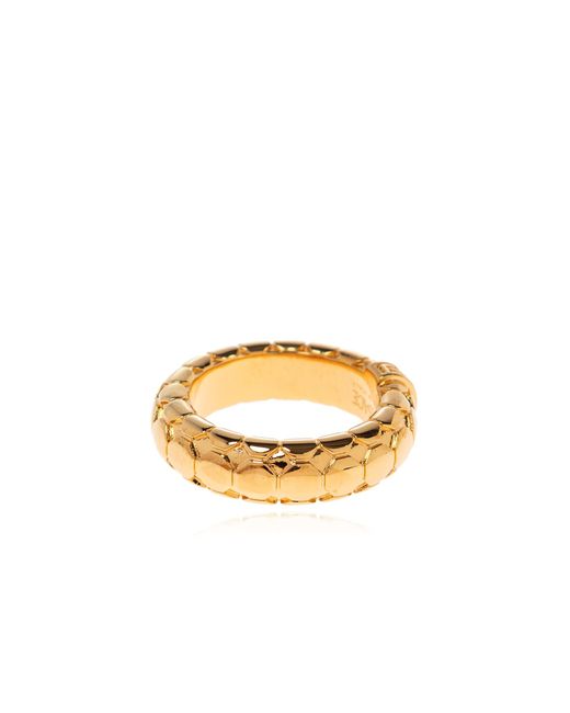 Versace Ring With A Distinctive Greek Pattern in Brown | Lyst