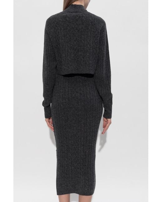 AllSaints Dress With "Sabine" Cardigan in Black | Lyst UK