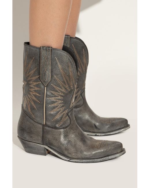 Golden Goose 'Wish Star' Leather Cowboy Boots in Black | Lyst UK