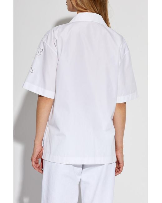 Versace Shirt With Openwork Pattern in White | Lyst