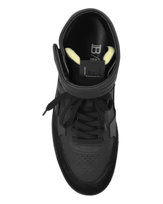 Balmain Swan High-Top Sneakers in Black for Men | Lyst
